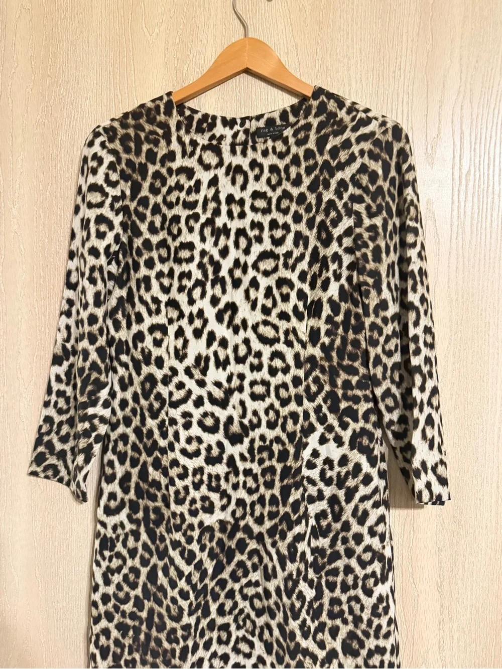 rag & bone | Dresses | Rag Bone Leopard Print Black And Cream Shift ...